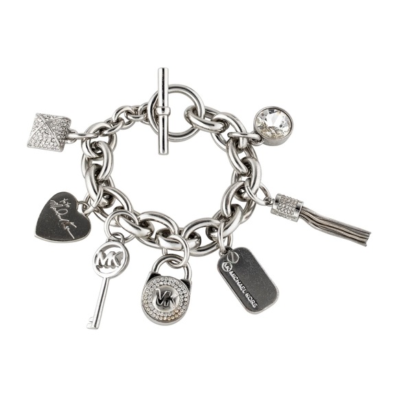 Michael Kors | Jewelry | Michael Kors Silver Charm Bracelet With Key ...